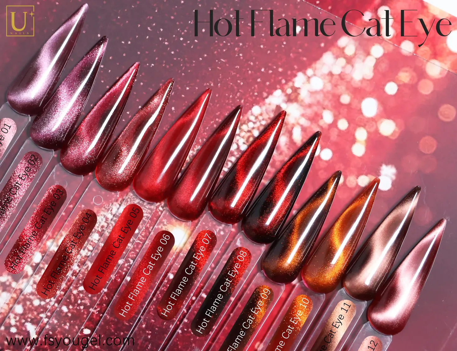 Hot Flame Cat Eye Gel Wholesale, TPO-Free Magnetic Nail Gel Polish ...